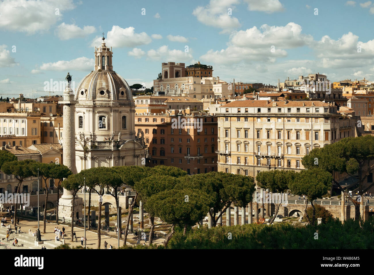 Rome rooftop view with ancient architecture in Italy Stock Photo - Alamy
