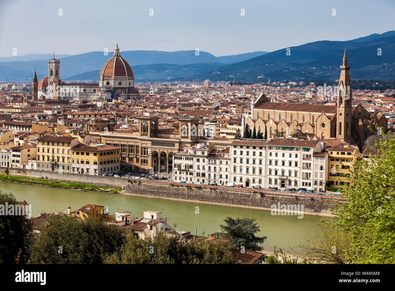 View of the beautiful city of Florence from Michelangelo Square Stock ...