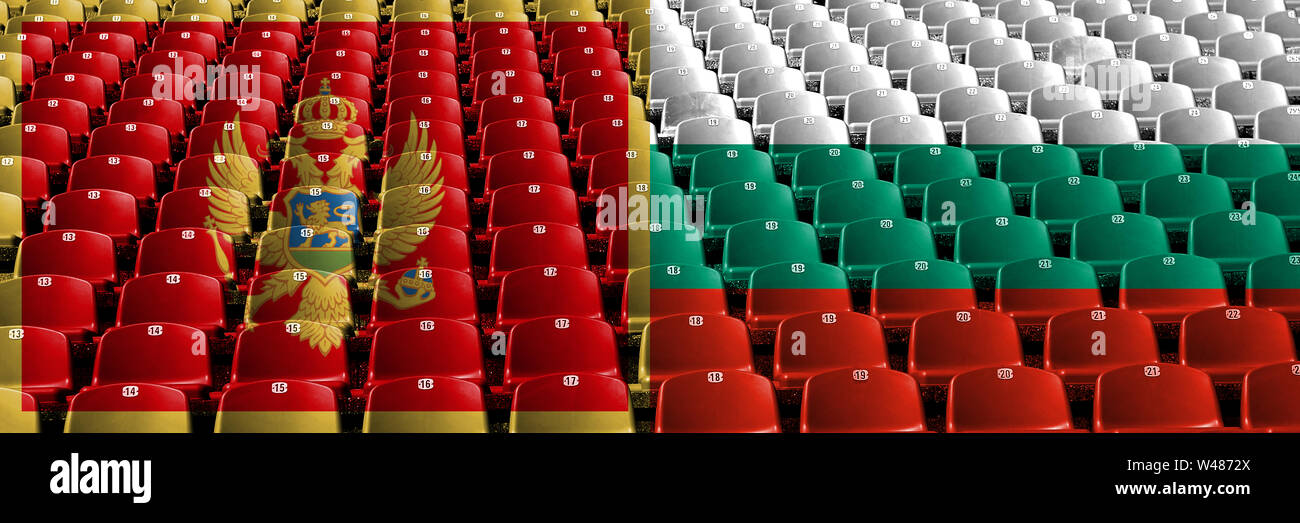 Montenegro, Bulgaria stadium seats concept. European football ...