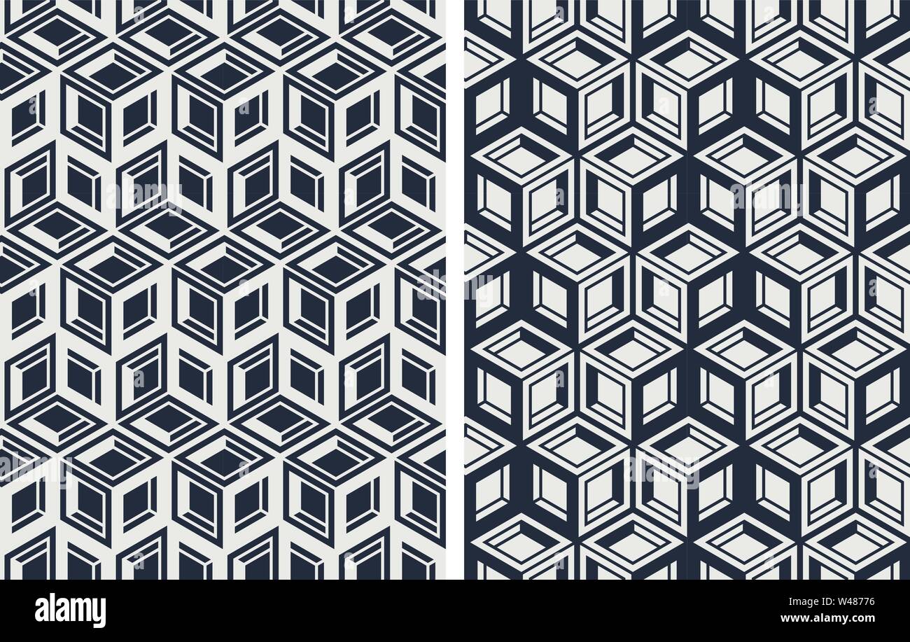 Set of seamless patterns. Abstract geometric background vector ...