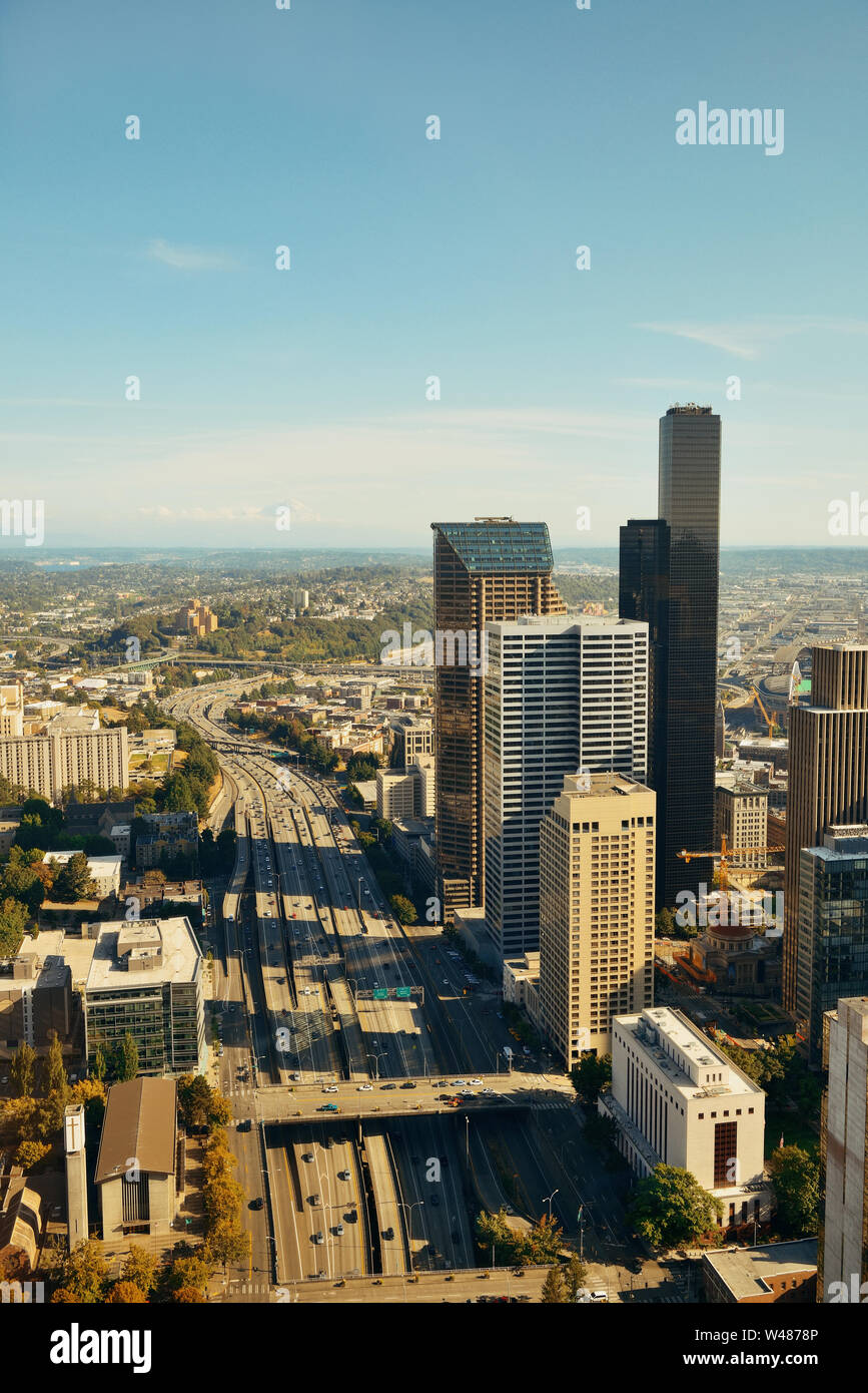 Seattle rooftop view with city urban architecture Stock Photo - Alamy