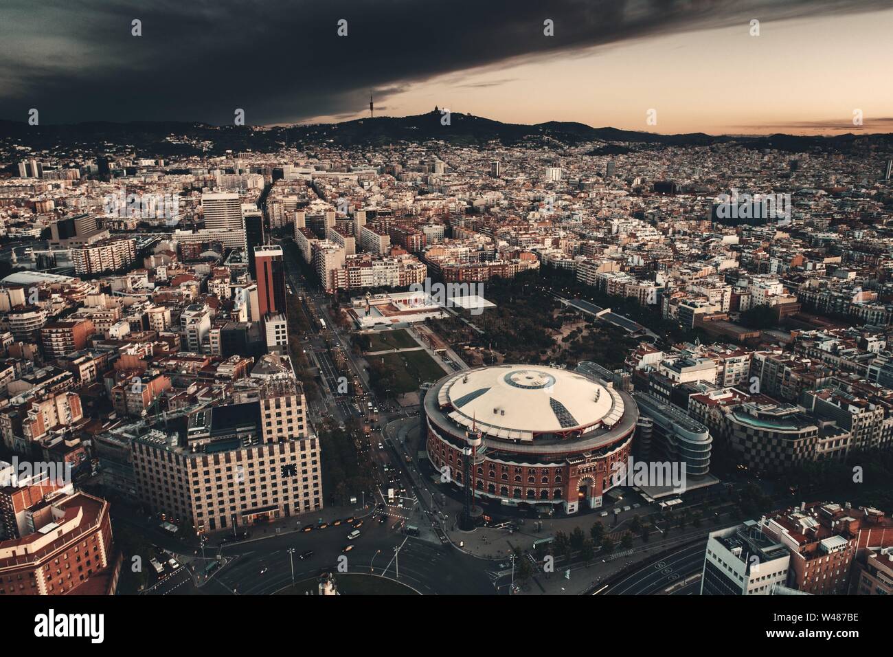 Aerial view of Barcelona in Spain Stock Photo - Alamy