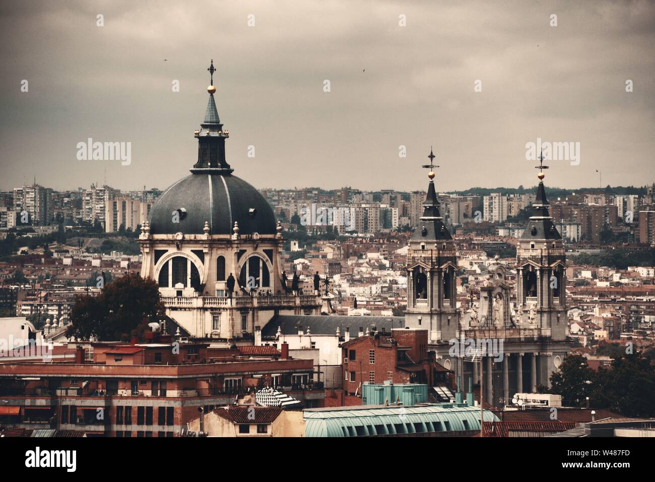Madrid rooftop view of the city skyline in Spain Stock Photo - Alamy