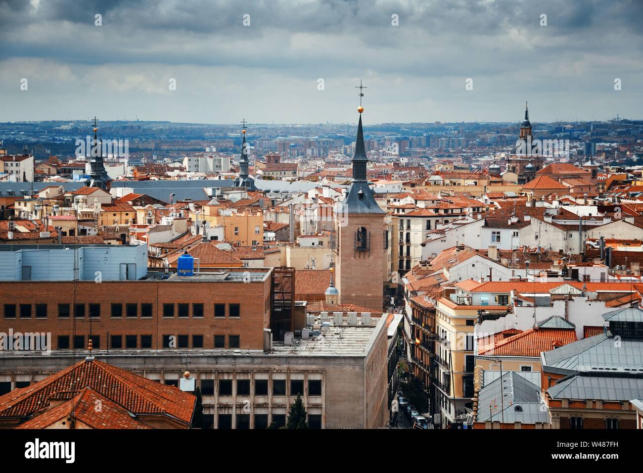 Madrid rooftop view of the city skyline in Spain Stock Photo - Alamy