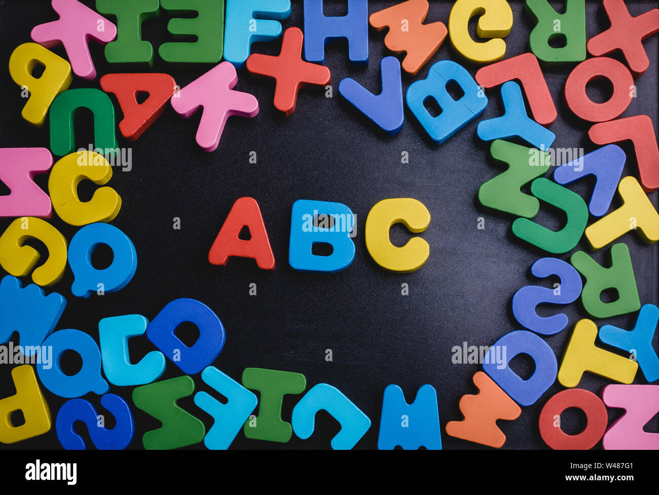 Colorful Letters of Alphabet made of wood Stock Photo - Alamy