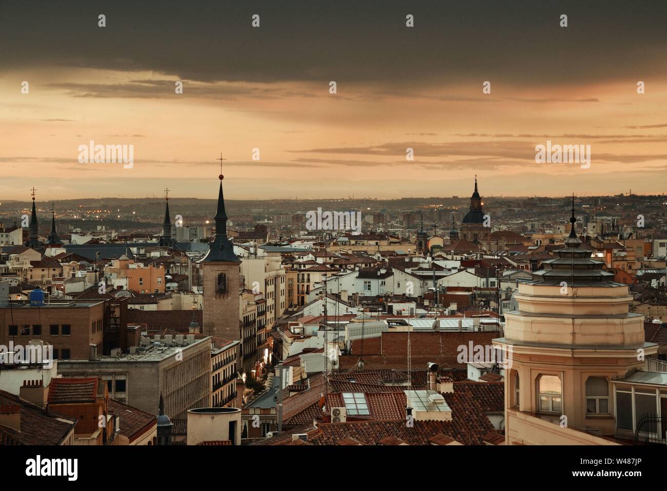 Madrid rooftop view of the city skyline in Spain Stock Photo - Alamy