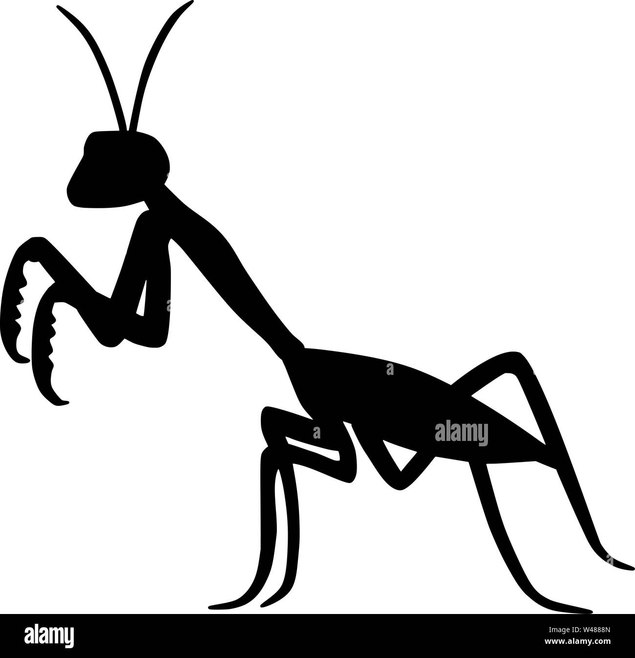 Praying Mantis Silhouette Bug Nature Insect Vector Stock Vector Image ...
