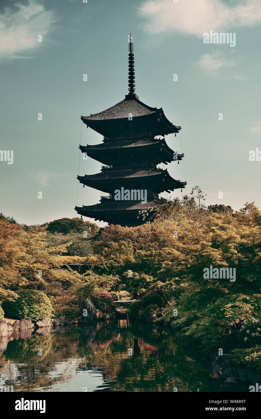 Toji Temple with historical building and garden in Kyoto, Japan Stock ...
