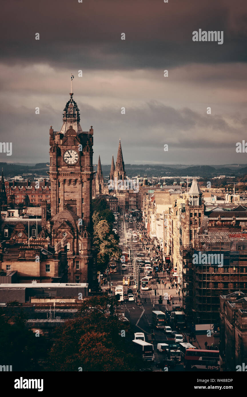Edinburgh city street rooftop view in United Kingdom Stock Photo - Alamy