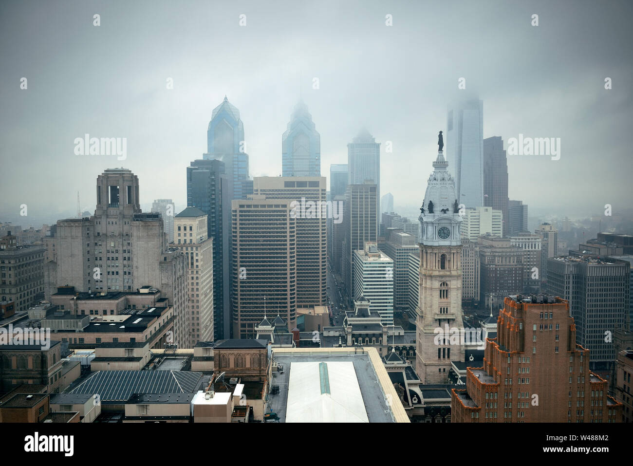 Philadelphia city rooftop view with urban skyscrapers Stock Photo - Alamy