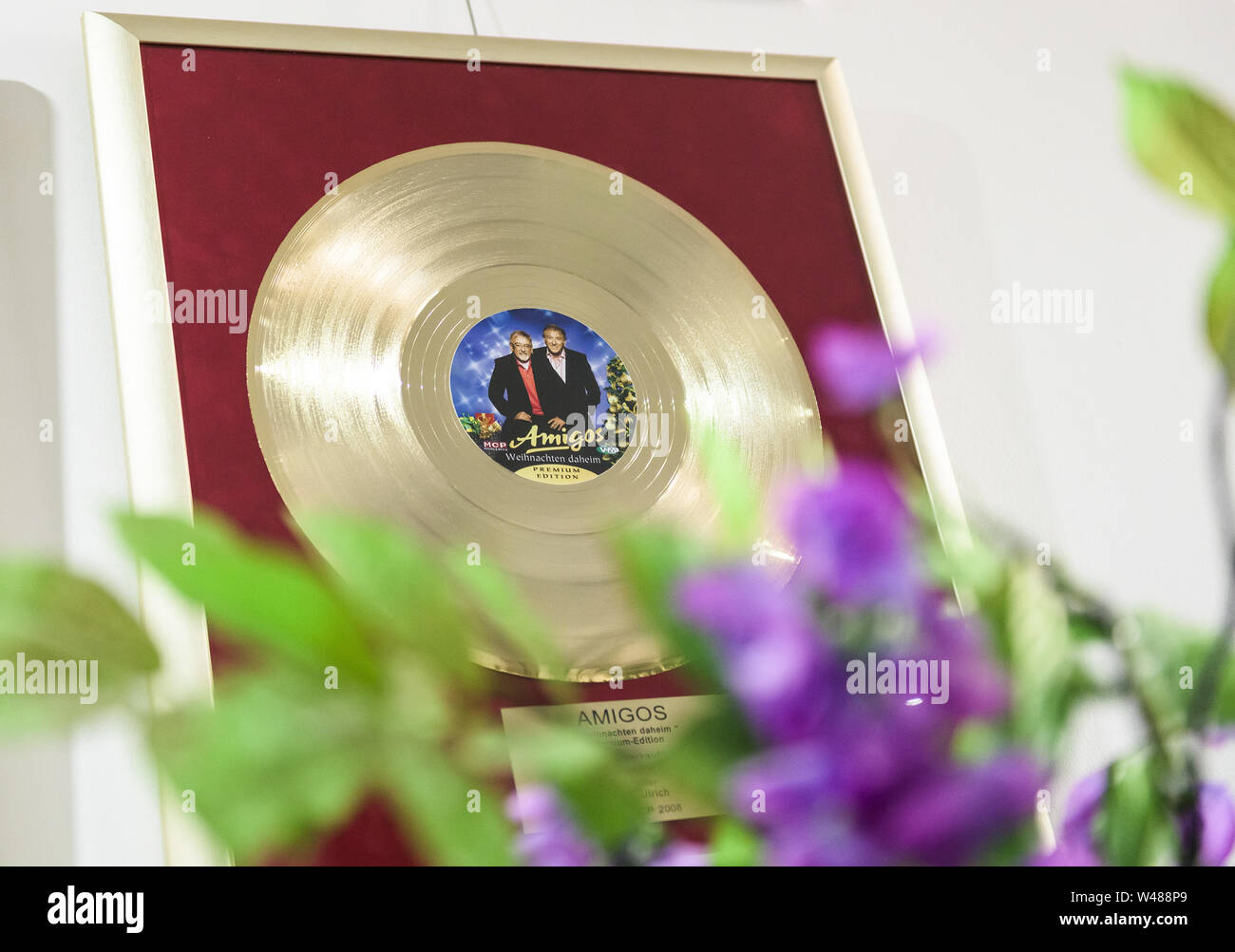 Hungen, Germany. 01st July, 2019. A Goldener Tonträger hangs in the ...