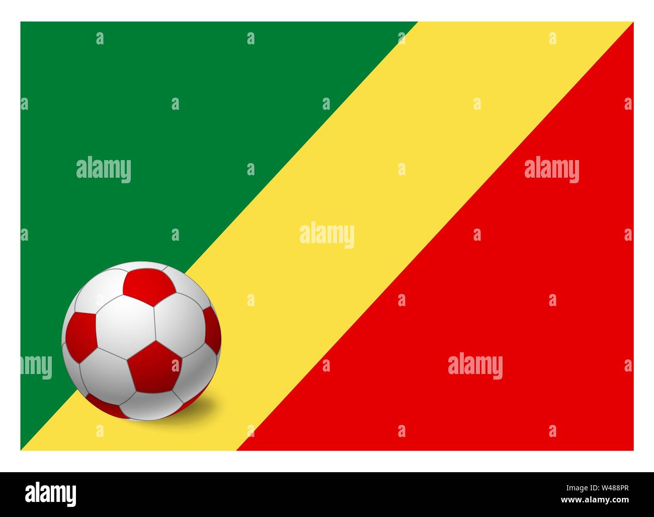 Congo flag and soccer ball. National football background. Soccer ball ...
