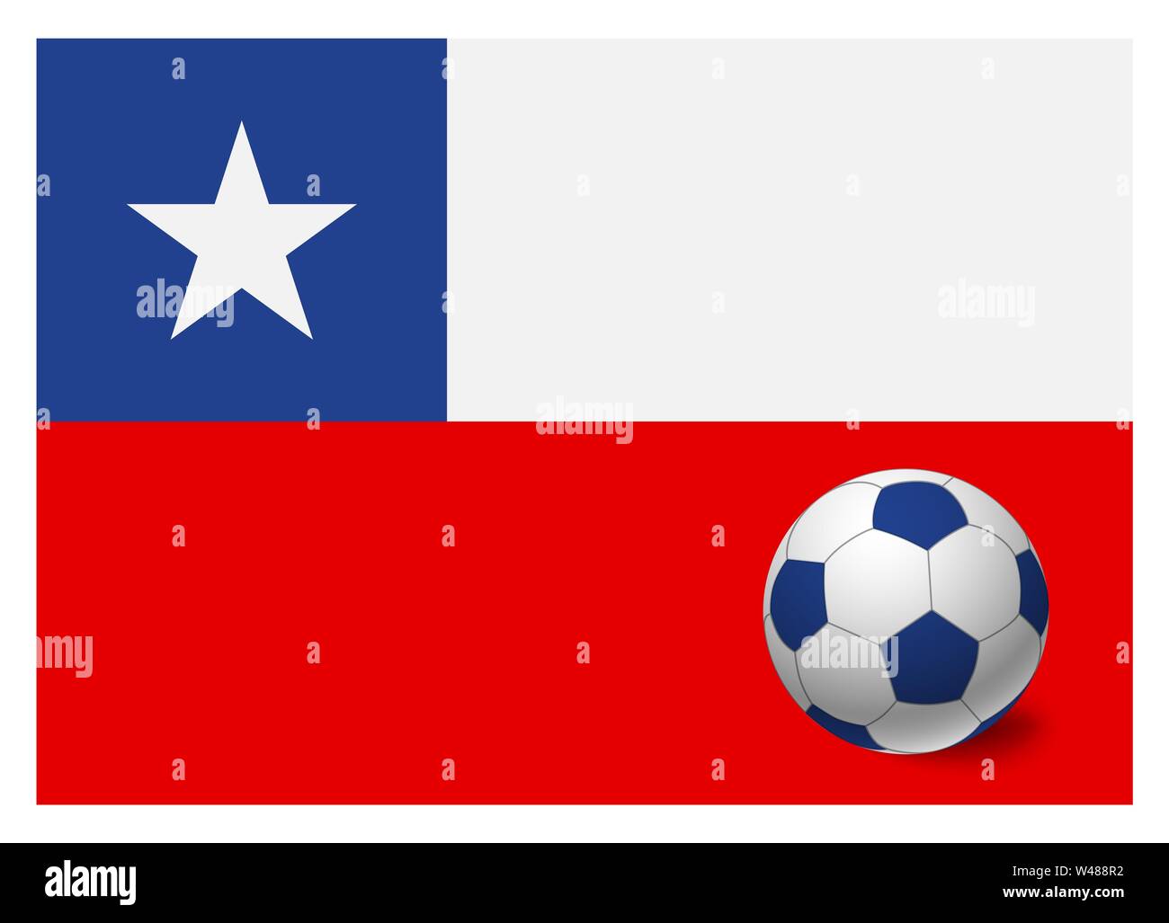 Chile flag and soccer ball. National football background. Soccer ball ...