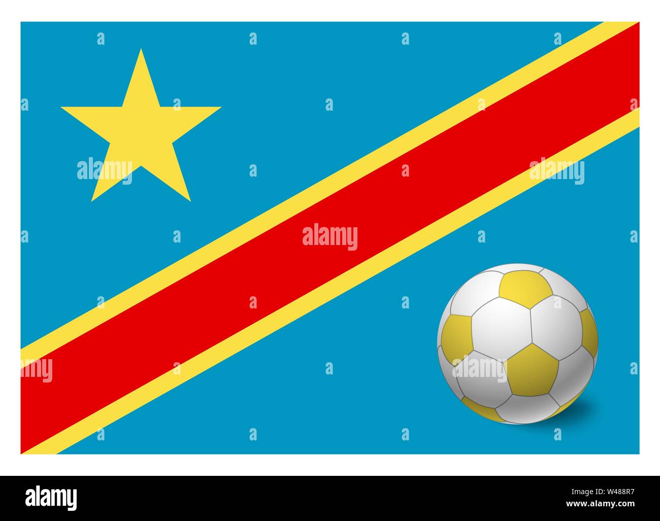 Democratic Republic of the Congo flag and soccer ball. National ...