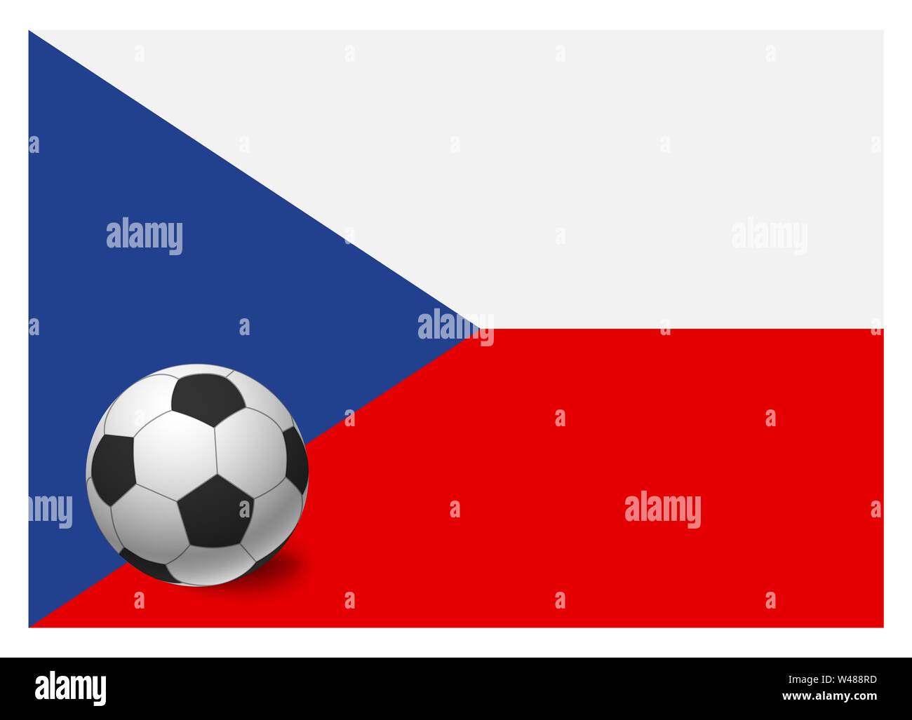 Czech Republic flag and soccer ball. National football background ...