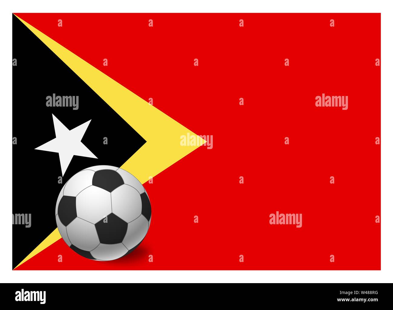 East Timor flag and soccer ball. National football background. Soccer ...
