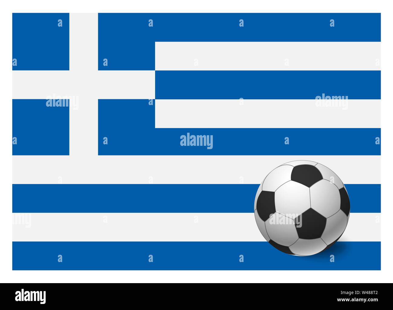 Greece flag and soccer ball. National football background. Soccer ball ...