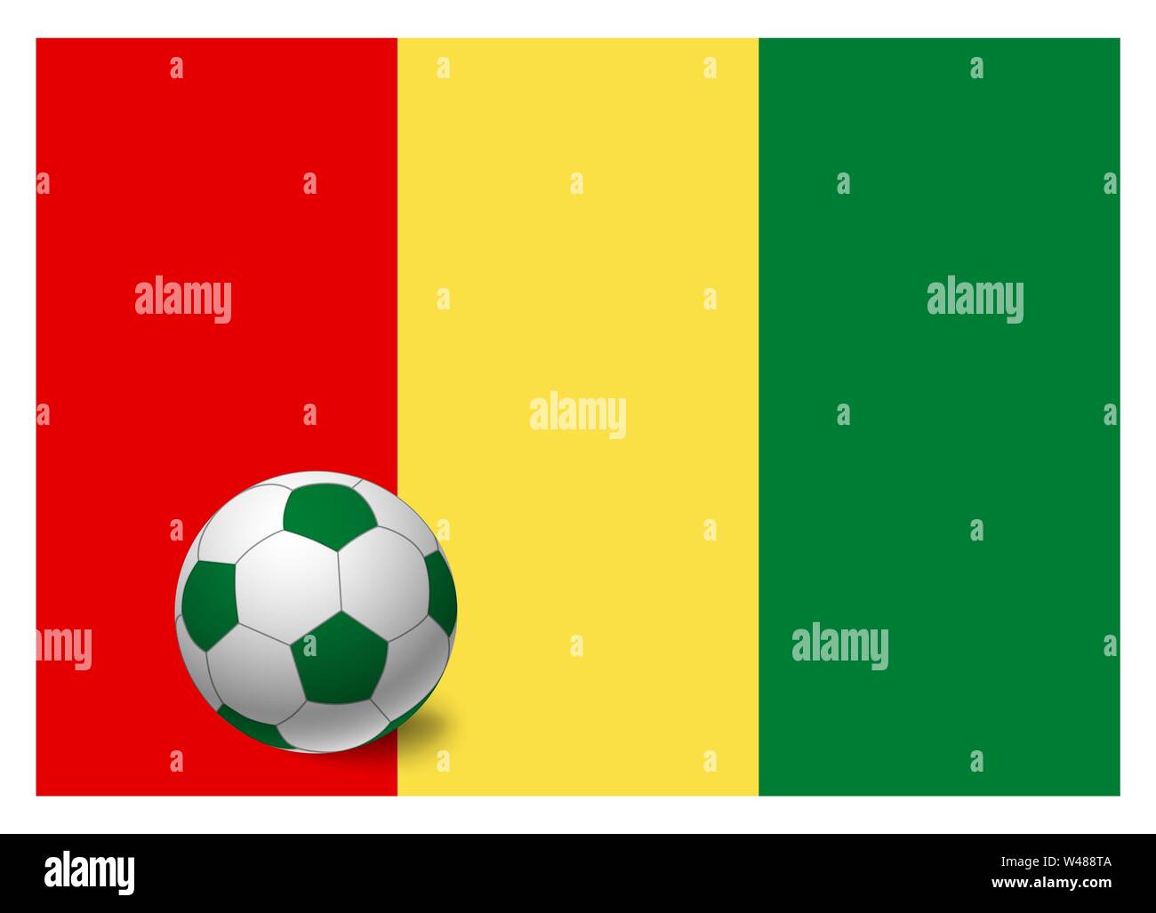 Guinea flag and soccer ball. National football background. Soccer ball ...