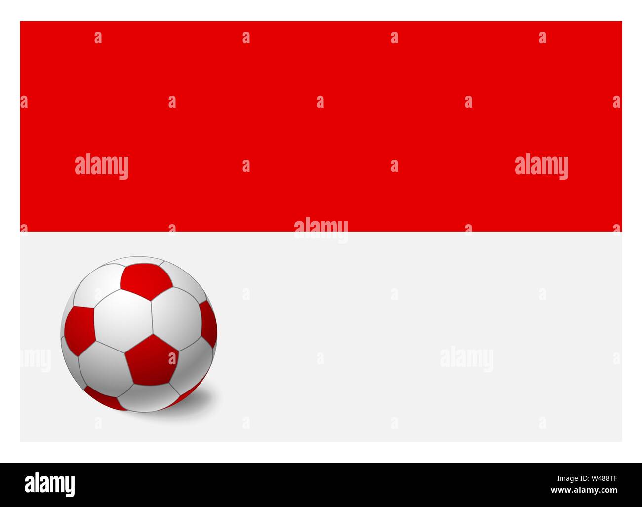 Indonesia flag and soccer ball. National football background. Soccer ...