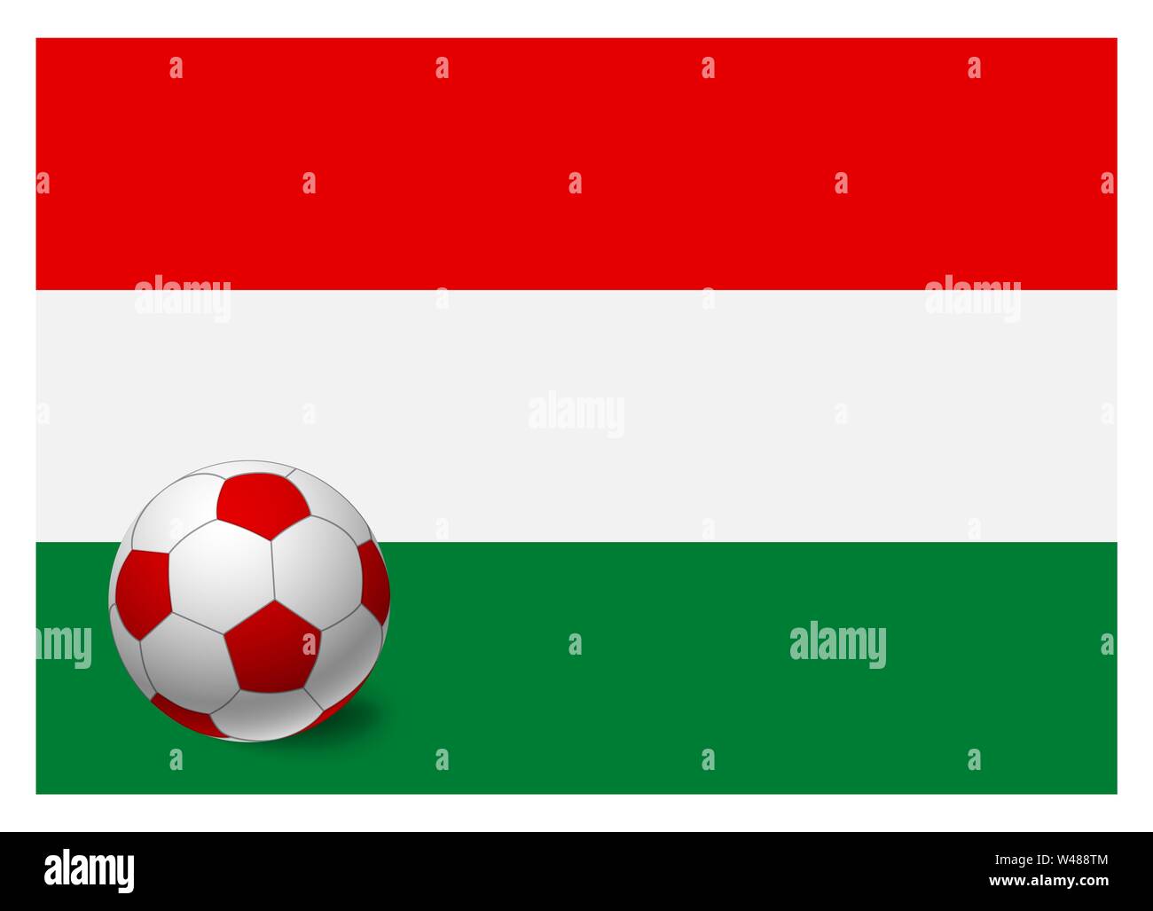 Hungary flag and soccer ball. National football background. Soccer ball ...