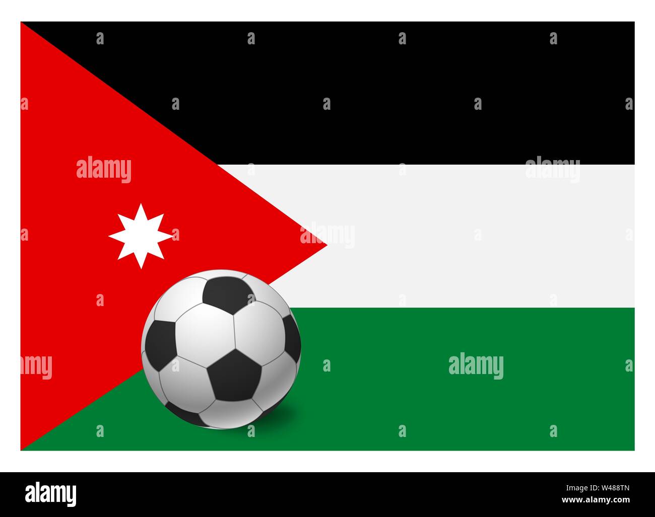 jordan flag and soccer ball. National football background. Soccer ball ...