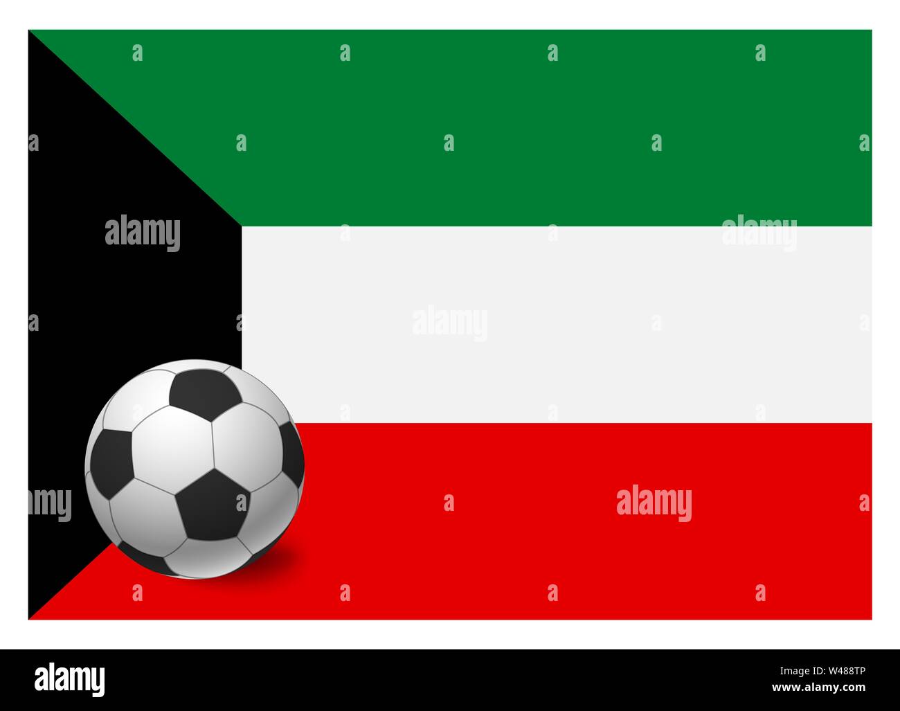 kuwait flag and soccer ball. National football background. Soccer ball ...