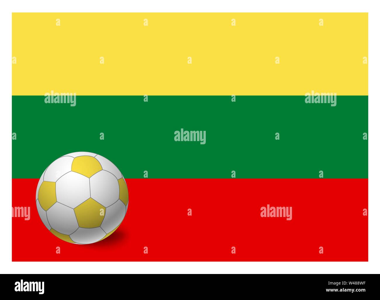 lithuania flag and soccer ball. National football background. Soccer ...
