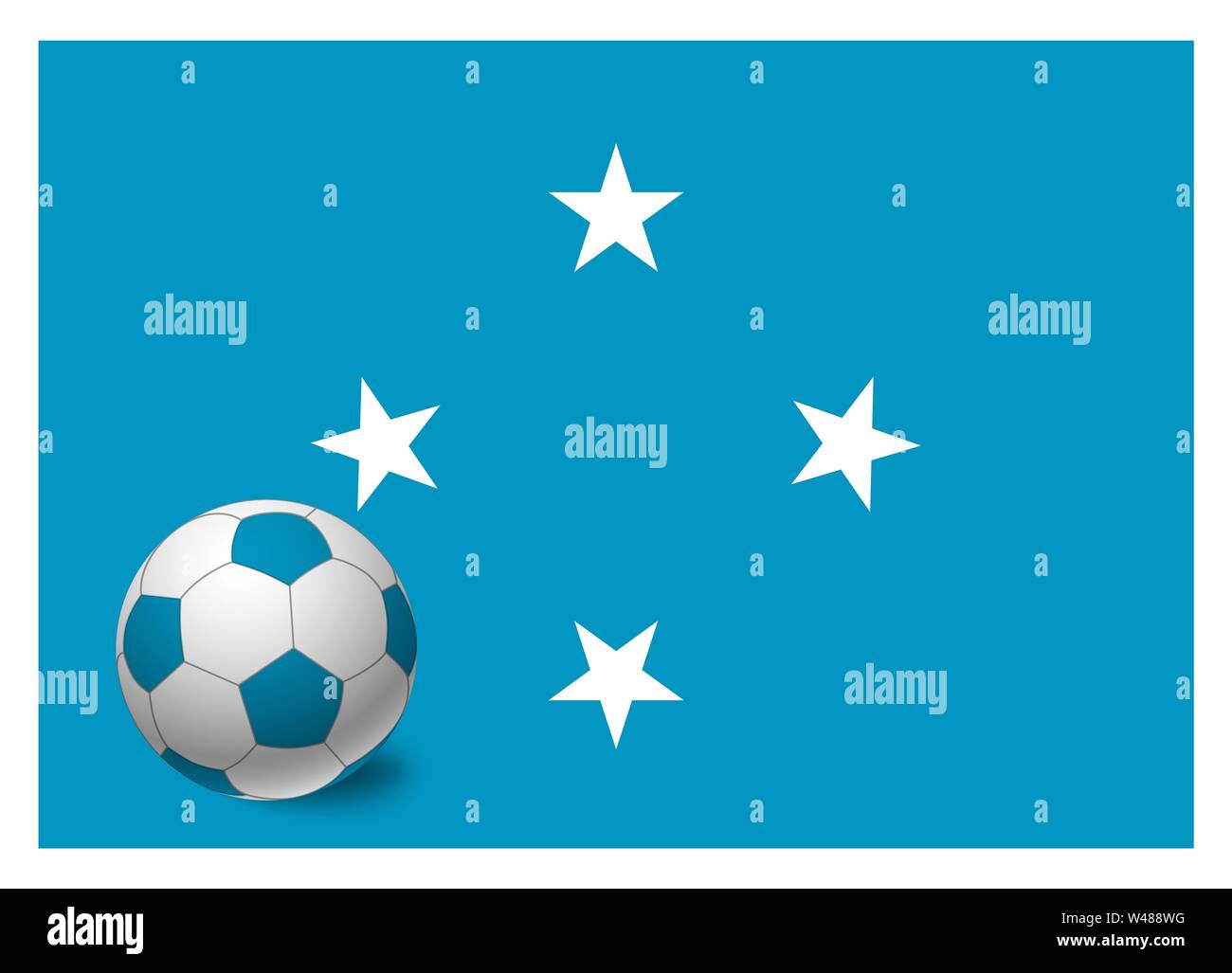 Micronesia flag and soccer ball. National football background. Soccer ...