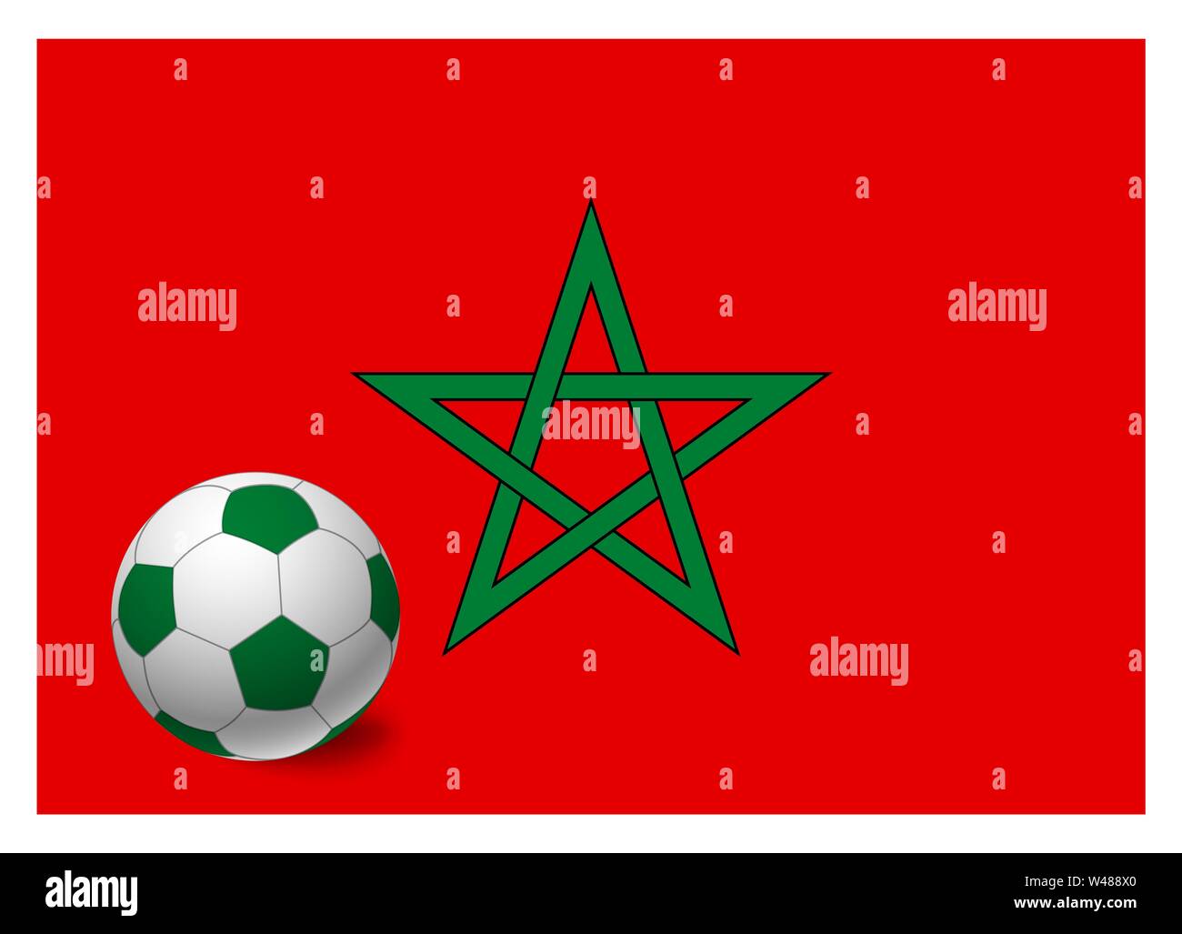 Morocco flag and soccer ball. National football background. Soccer ball ...