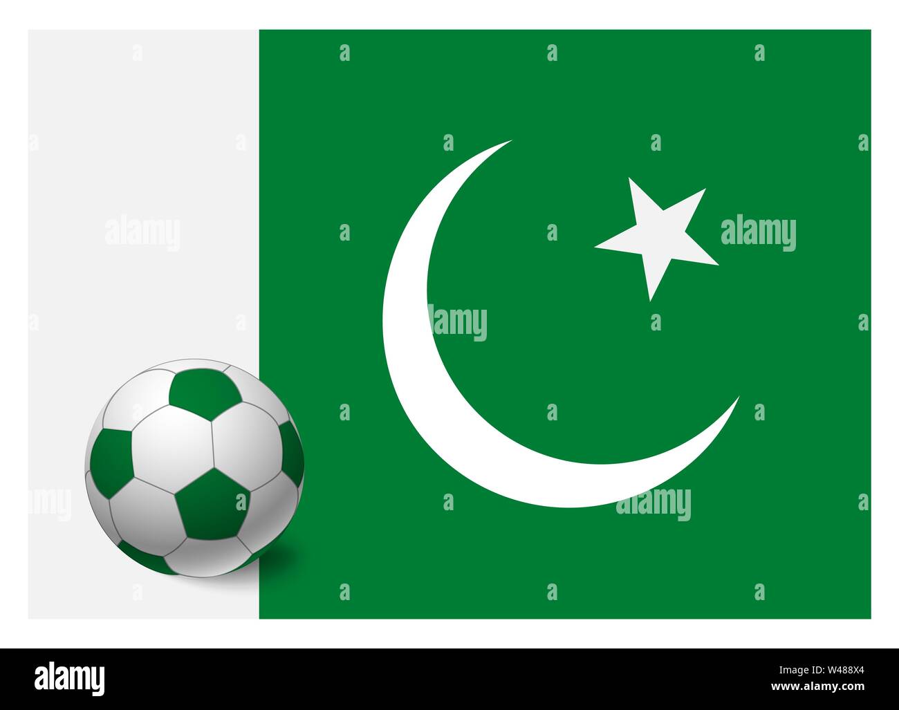 Pakistan flag and soccer ball. National football background. Soccer ...