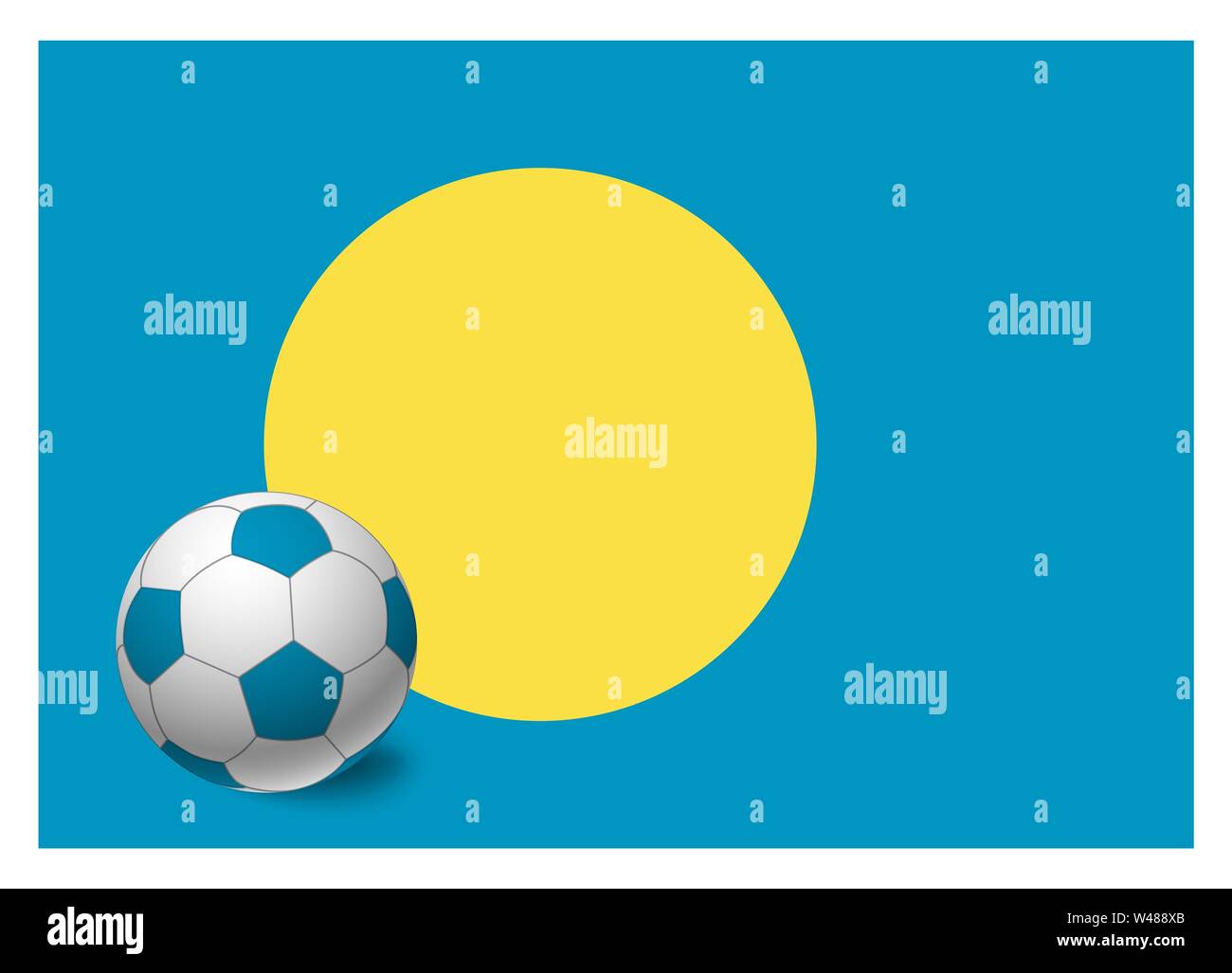 Palau flag and soccer ball. National football background. Soccer ball ...