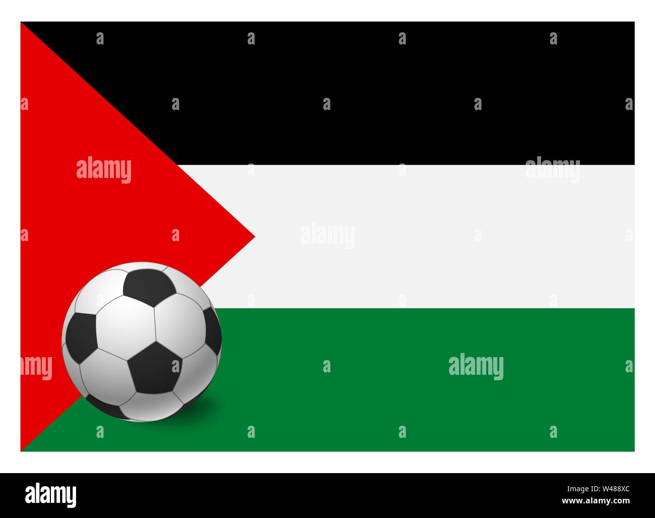 Palestine flag and soccer ball. National football background. Soccer ...