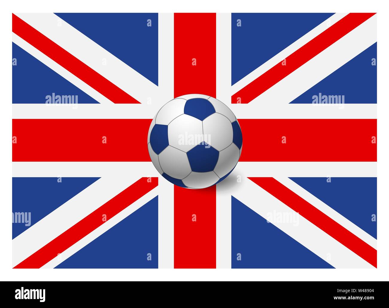 United Kingdom flag and soccer ball. National football background ...