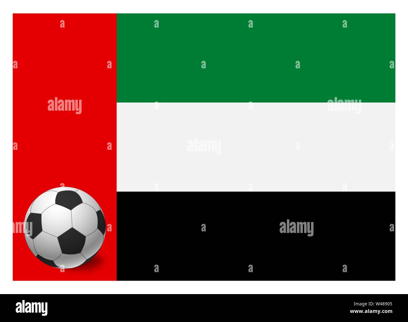 United arab emirates flag and soccer ball. National football background ...