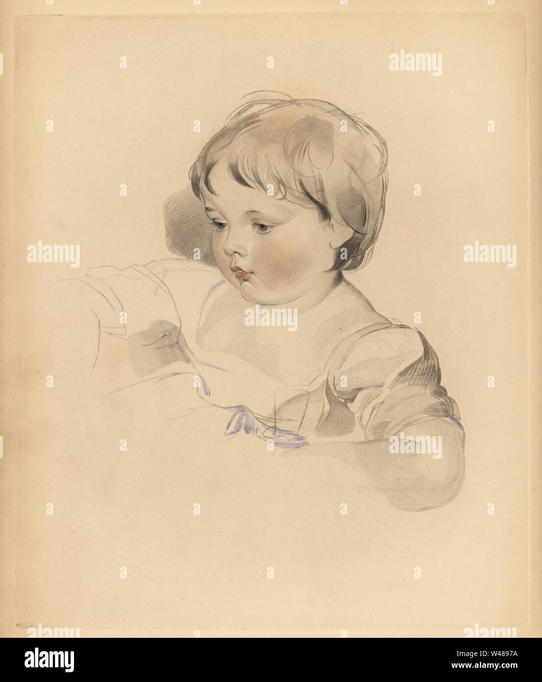 Portrait of Rowland Bloxam, nephew to Sir Thomas Lawrence. Chubby boy ...