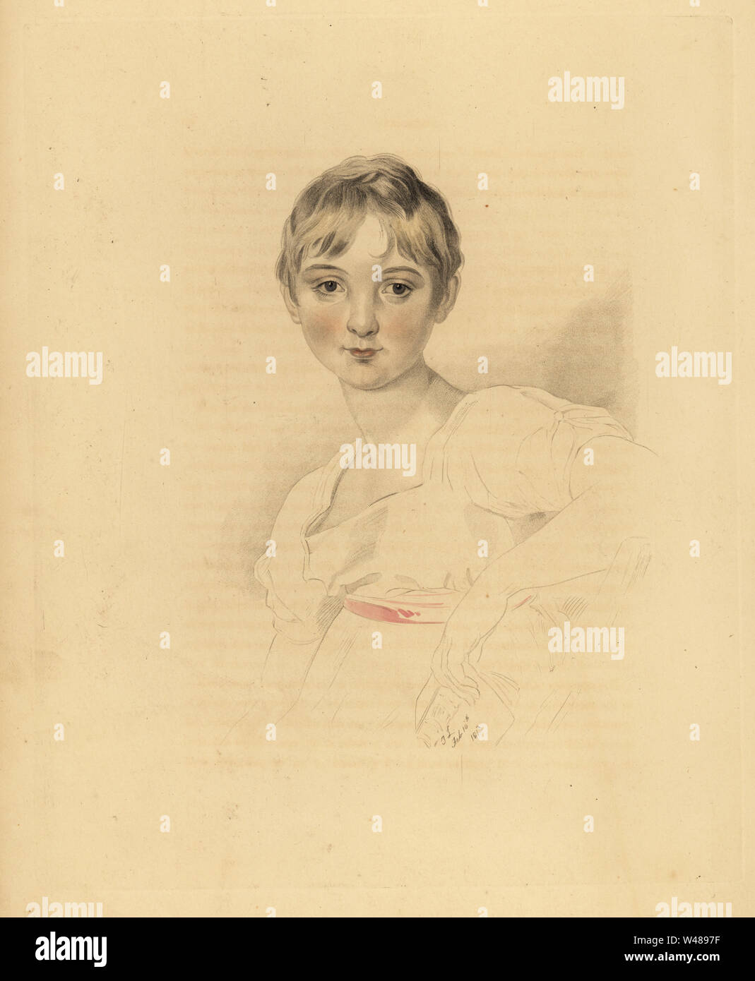 Portrait of Lucy Meredith, niece of Sir Thomas Lawrence. Young pre-teen ...