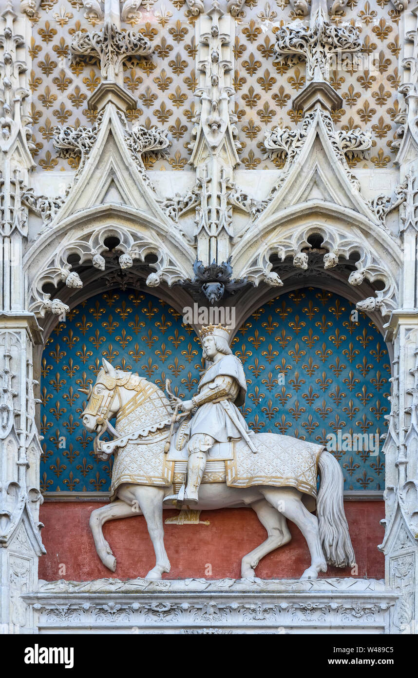 Bas-relief at the entrance to The Royal Palace of Castle of Blois ...