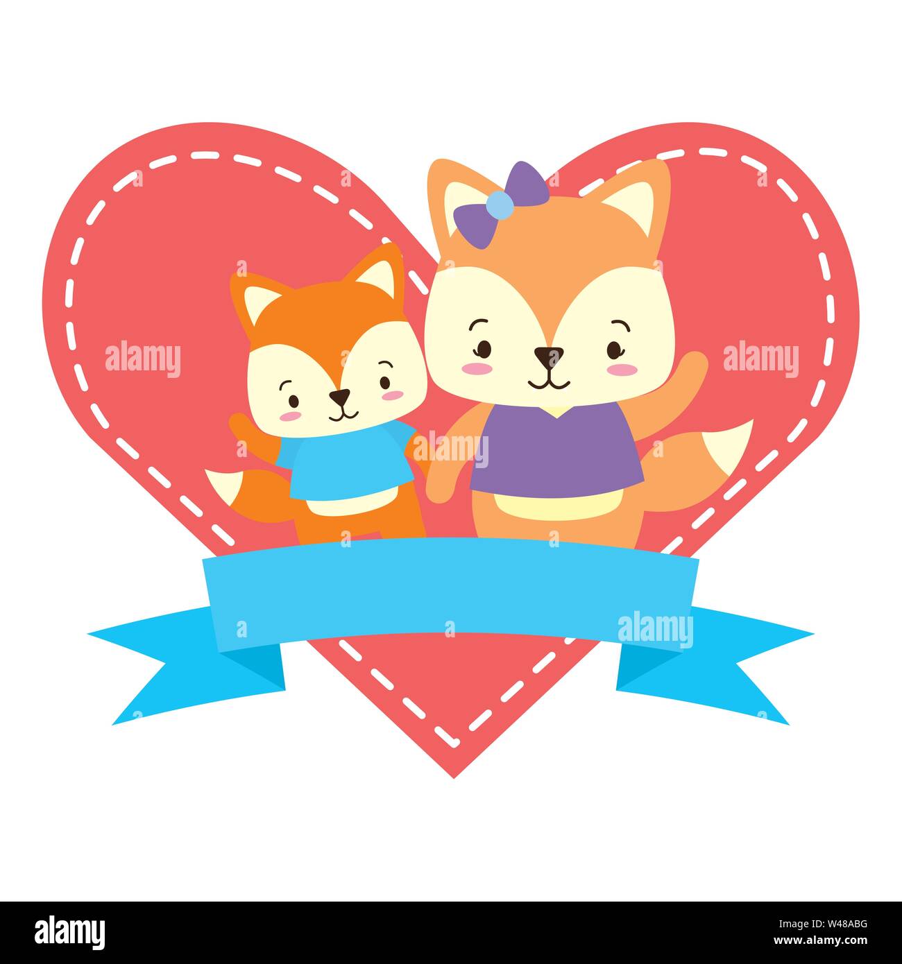 Love fox valentines day Stock Vector Images - Alamy