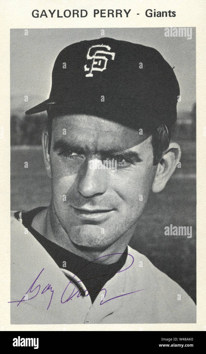 Gaylord Perry a star baseball player with the San Francisco Giants in ...