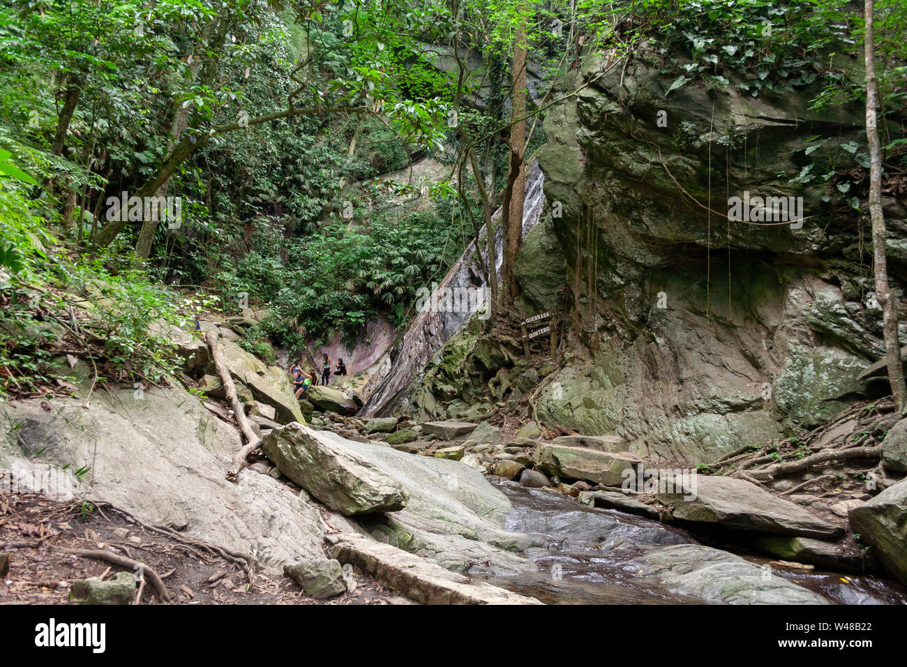 View of Quintero's Ravine or Quebrada Quintero from the iconic mountain ...