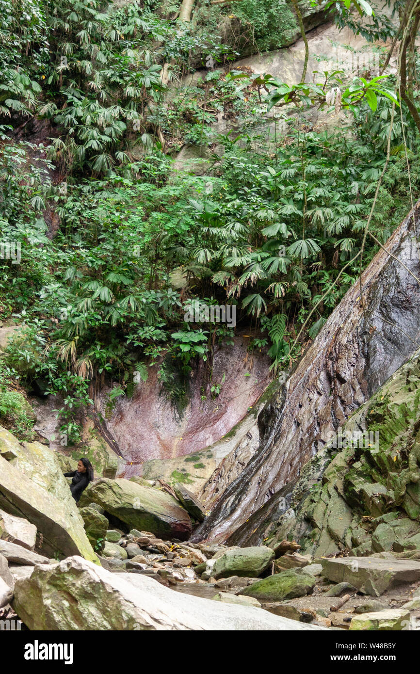 View of Quintero's Ravine or Quebrada Quintero from the iconic mountain ...