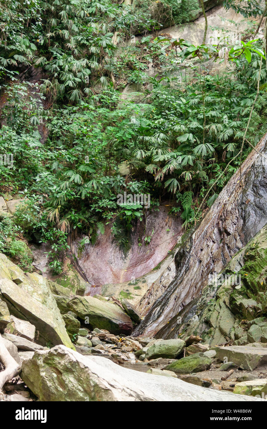 View of Quintero's Ravine or Quebrada Quintero from the iconic mountain ...