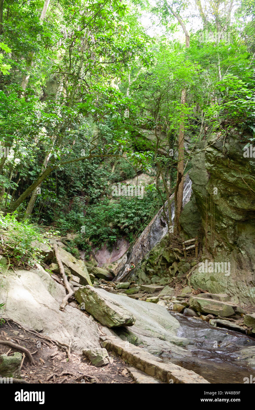 View of Quintero's Ravine or Quebrada Quintero from the iconic mountain ...
