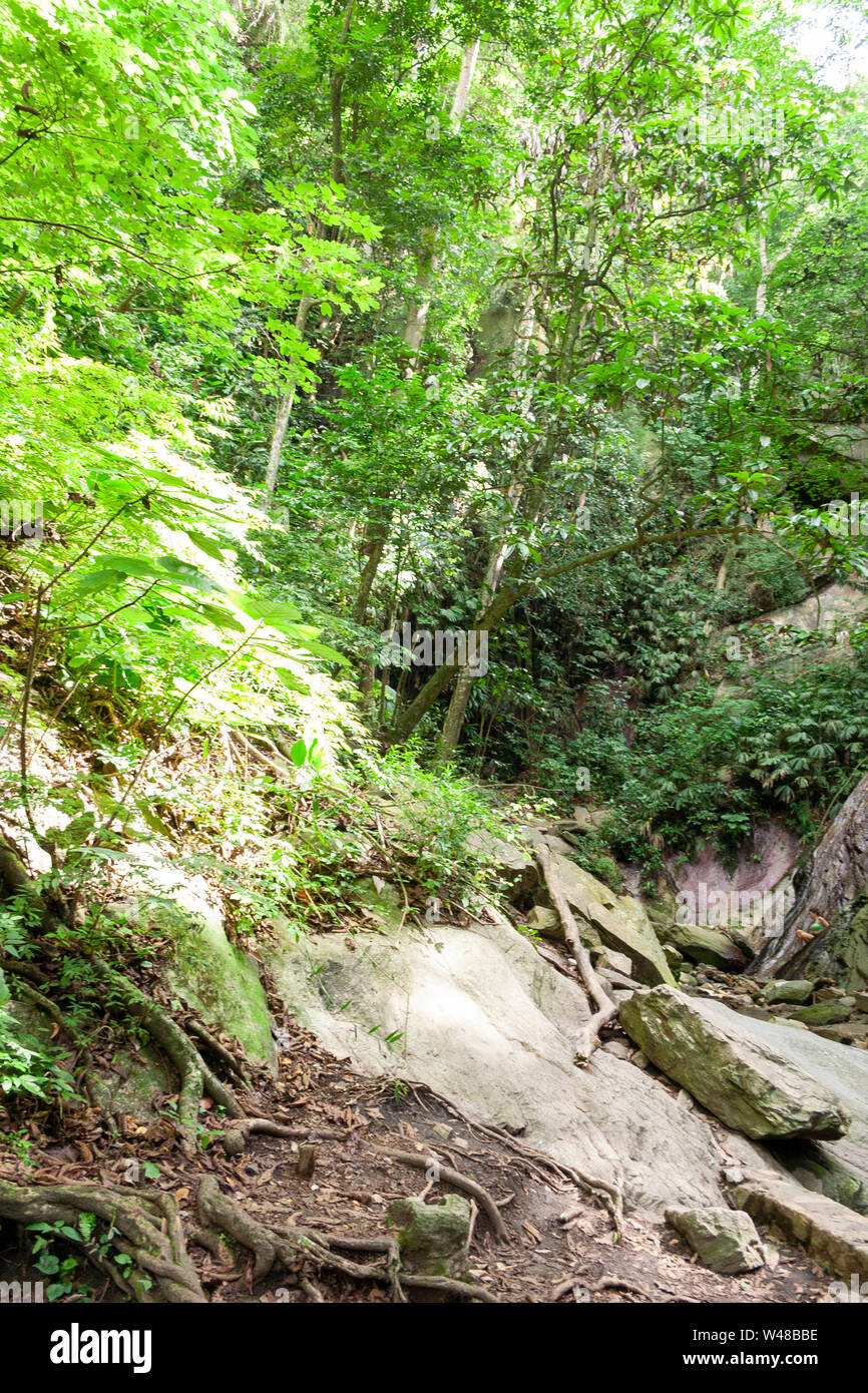View of Quintero's Ravine or Quebrada Quintero from the iconic mountain ...