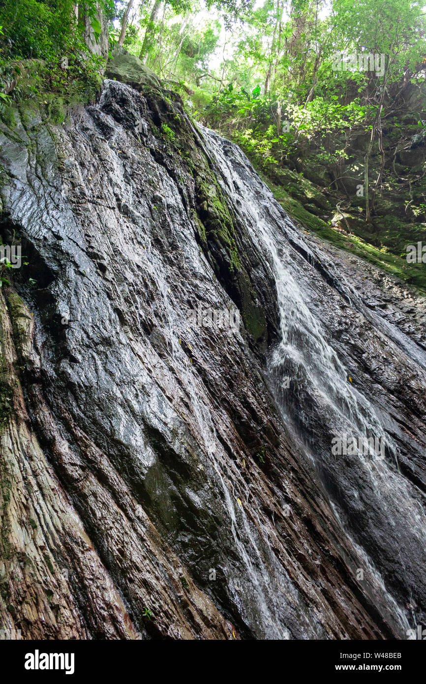 View of Quintero's Ravine or Quebrada Quintero from the iconic mountain ...