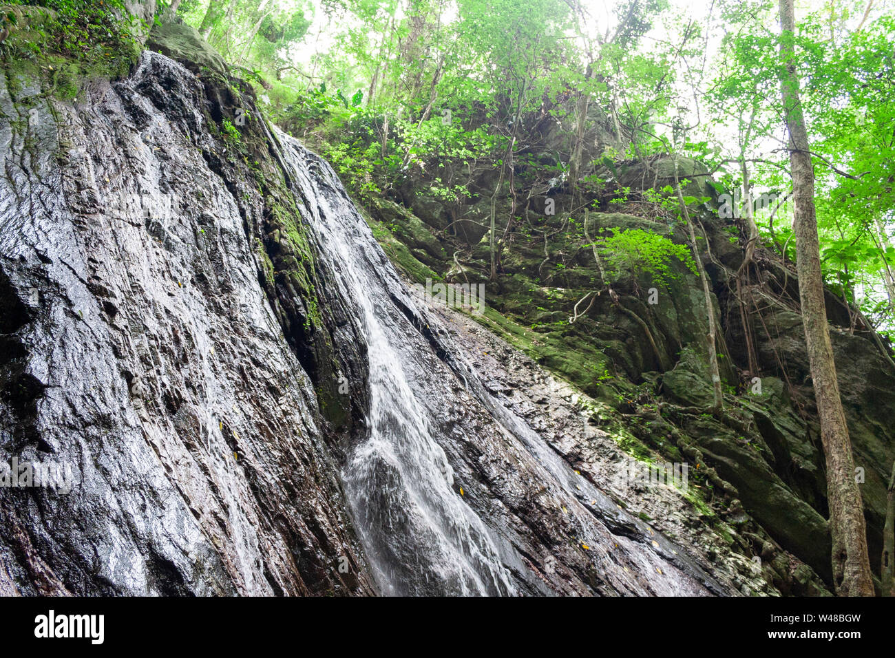 View of Quintero's Ravine or Quebrada Quintero from the iconic mountain ...