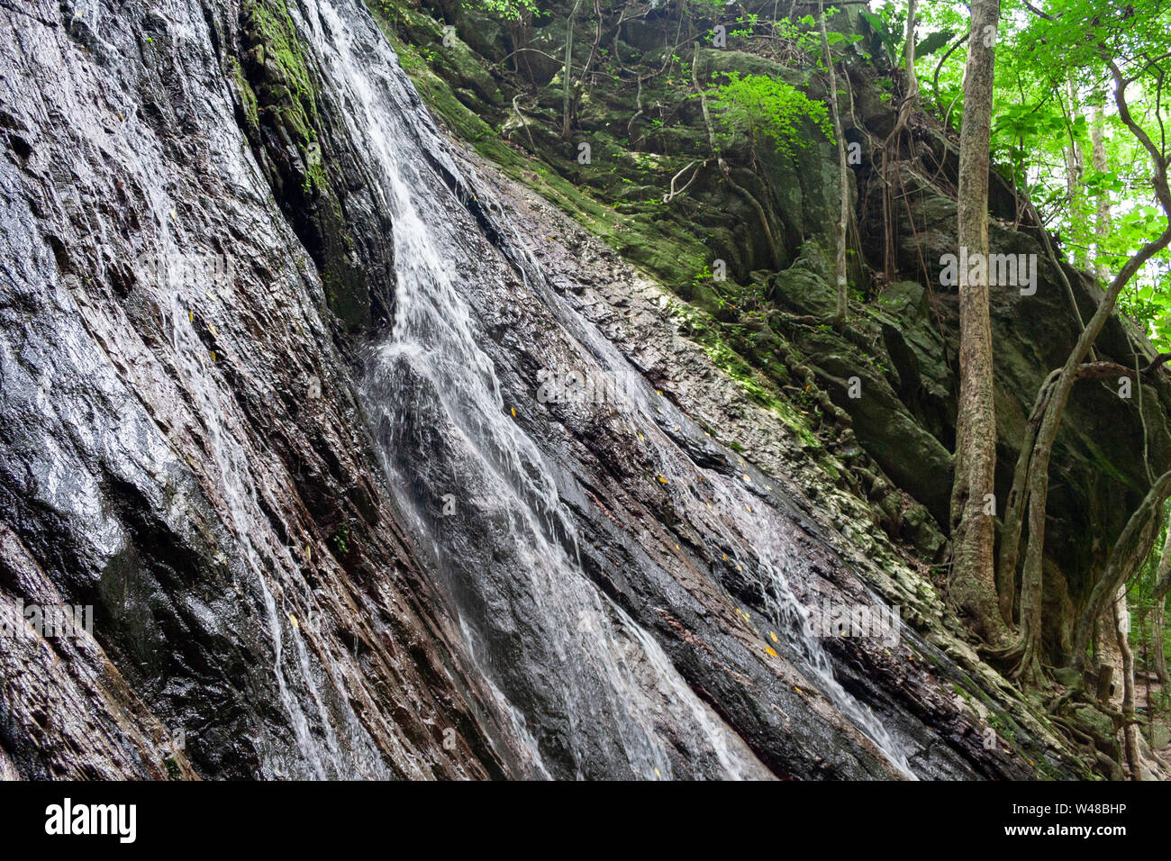 View of Quintero's Ravine or Quebrada Quintero from the iconic mountain ...