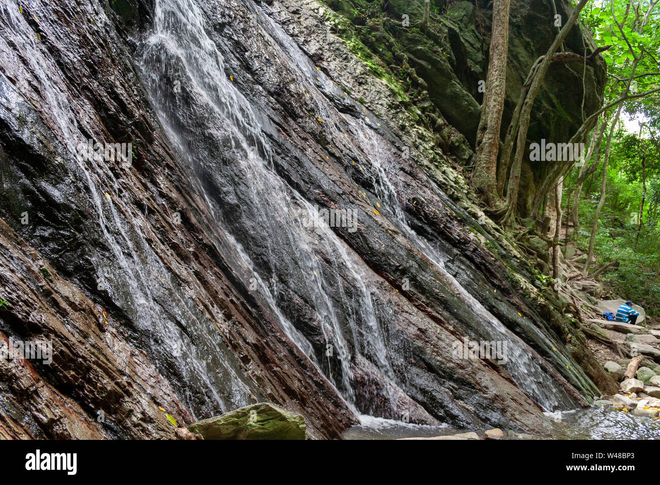 View of Quintero's Ravine or Quebrada Quintero from the iconic mountain ...