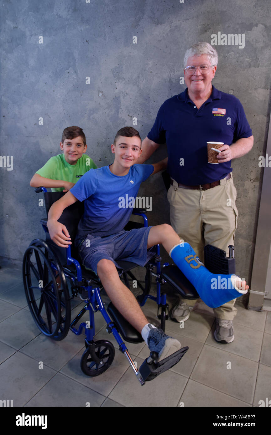 Garden City, New York, USA. 20th July, 2019. At right, NASA Space ...