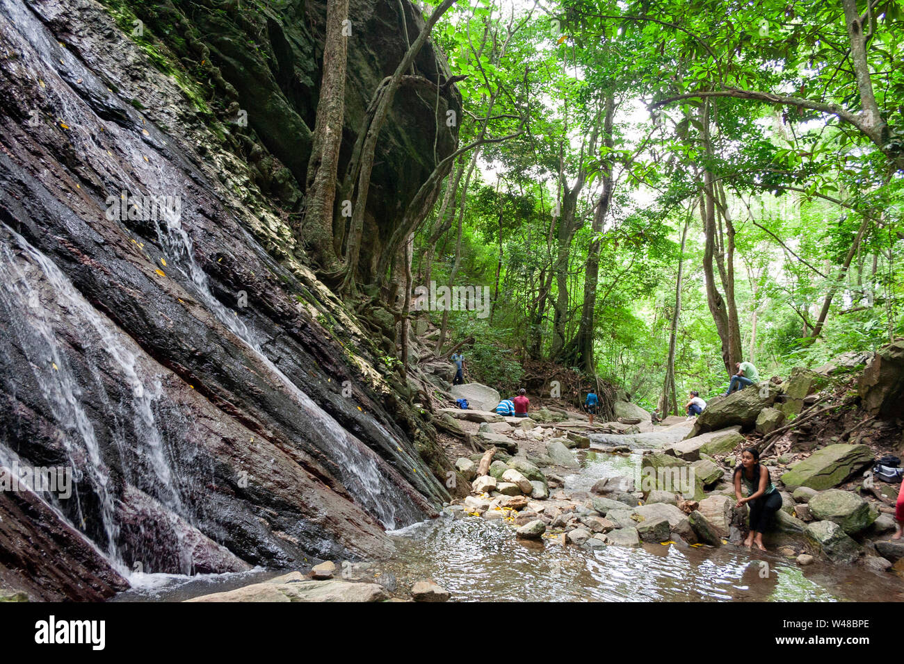 View of Quintero's Ravine or Quebrada Quintero from the iconic mountain ...